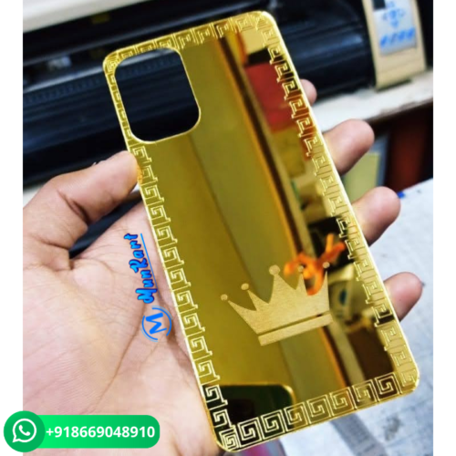 Border Design With King Logo Golden Mobile Panel - Munkart.in
